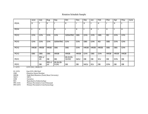 Rotating Schedule Template Spark Premium Template Template Spark