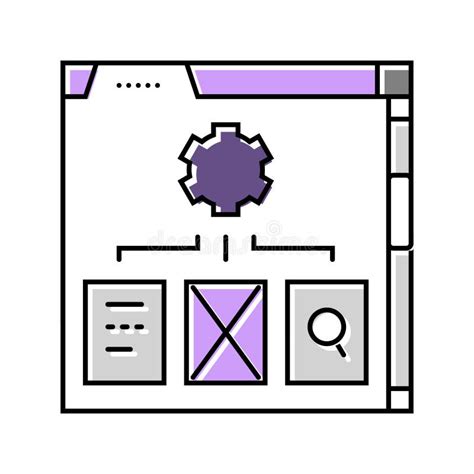 Content Organization Technical Writer Color Icon Vector Illustration Stock Illustration