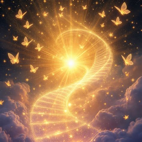 Free Celestial Butterfly Ascension Image Light Spiral Butterflies
