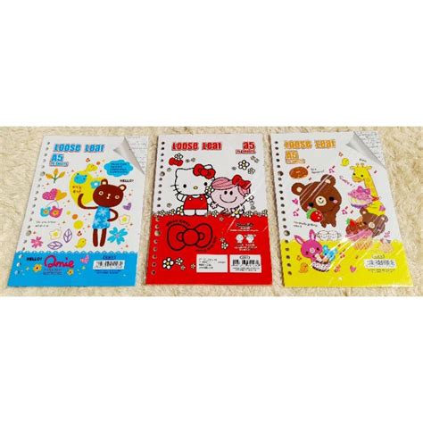 Jual Loose Leaf Kiky A5 Hello Kitty Bear Berwarna 25 Lembar Harga Per Plastik Shopee