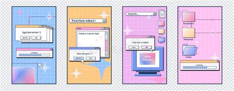 Retro Interface Ui Computer System Stock Illustrations 215 Retro Interface Ui Computer System