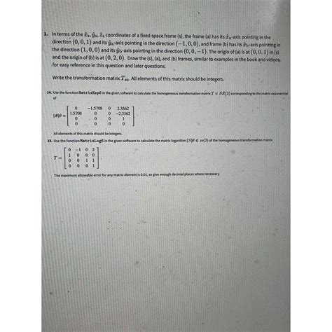 Solved Only Final Answers ﻿in Form Of A Amtrix And Include