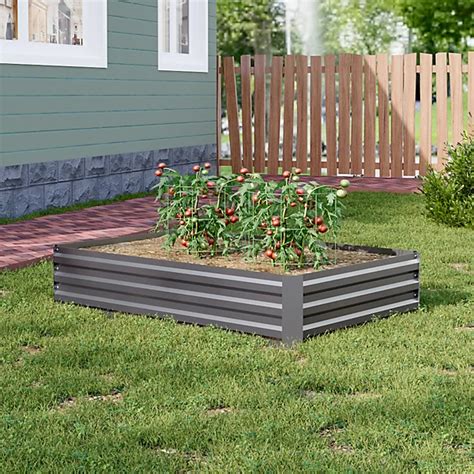 120cm W X 90cm D Galvanized Rectangular Raised Garden Bed Planter Box