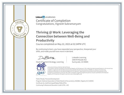 Vignesh Subramanyam On Linkedin Certificate Of Completion