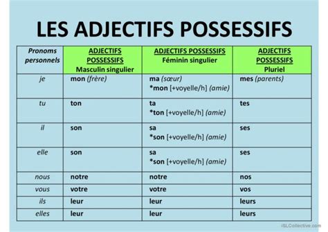 Les Adjectifs Et Les Pronom Français Fle Powerpoints
