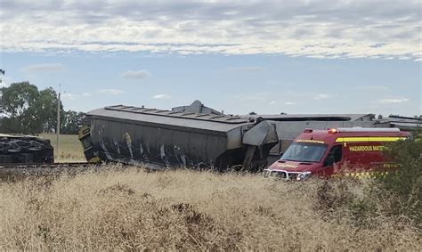 Breaking Train Derailment After Collision With A Truck At Old Junee Region Riverina