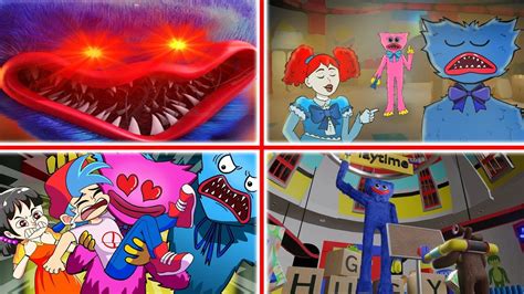 Sad Huggy Wuggy Attacks Everyone Poppy Playtime Best Animations On