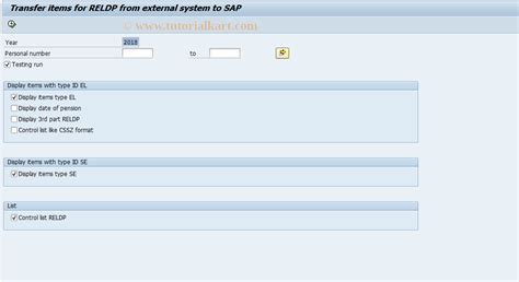 PC M ELDPTRANS SAP Tcode Transfer ELDP From External System