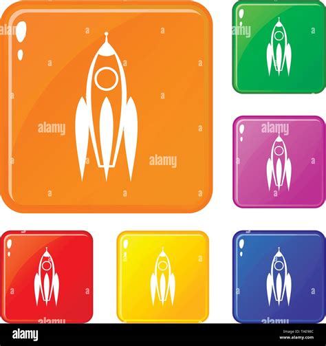Rocket Icons Set Vector Color Stock Vector Image And Art Alamy