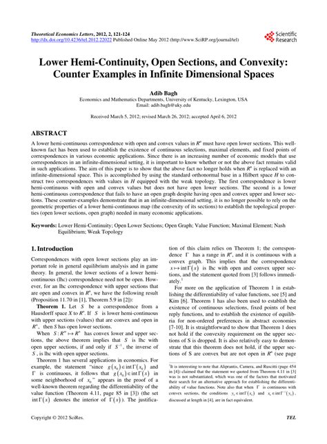 Pdf Lower Hemi Continuity Open Sections And Convexity Counter