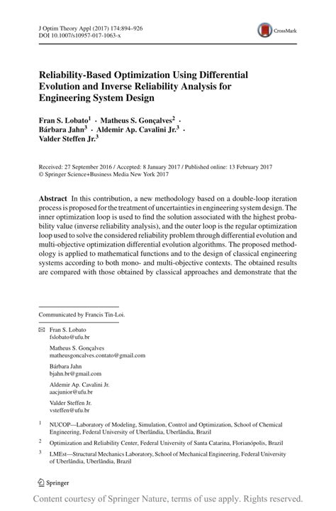 Reliability Based Optimization Using Differential Evolution And Inverse Reliability Analysis For