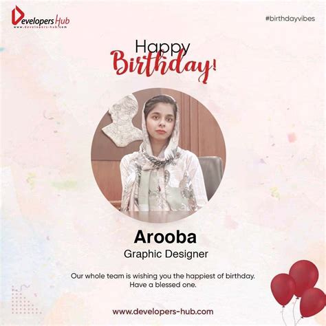 Developers Hub Pvt Ltd On Linkedin Developers Hub Is Wishing Ms Arooba Ashraf Graphic