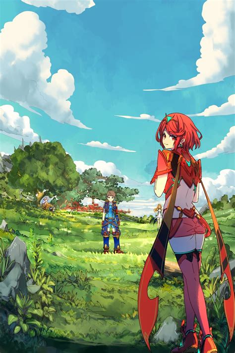 Pyra Mythra Nia And Rex Xenoblade Chronicles And More Drawn By Poteto Potetosarada