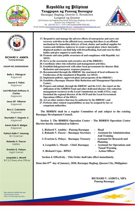 Executive Order Barangaybagbag