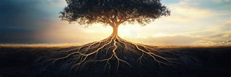 Organic Intelligence Represented By A Tree With Roots Modeled After A