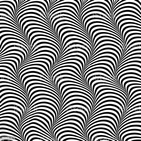 추상적인 고립 된 흑백 줄무늬 벡터 배경 손을 흔들었다 3d 광학 환상 0명에 대한 스톡 벡터 아트 및 기타 이미지 0명 3차원 형태 검은색 Istock