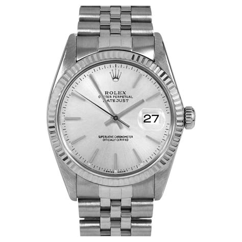 Rolex Datejust Diamond Bezel Silver Dial Stainless Steel Ladies Watch