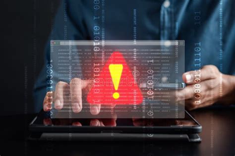 System Warning Caution Sign On Smartphone Scam Virus Attack On