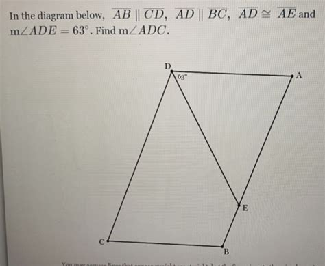 Solved In The Diagram Below Overline AB Overline CD Overline AD Overline BC Overline AD