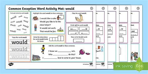 Year 2 Common Exception Word Activity Mat Pack 7