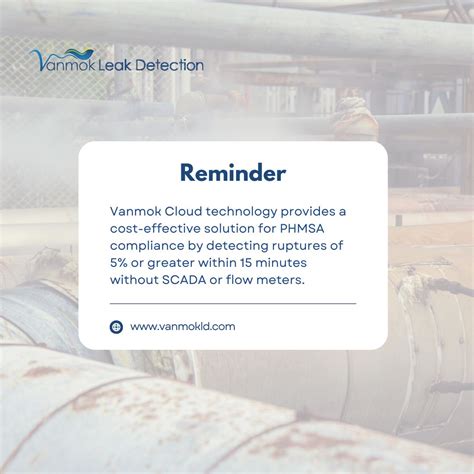 Vanmok Leak Detection Technologies On Linkedin Phmsacompliance Vanmokcloud