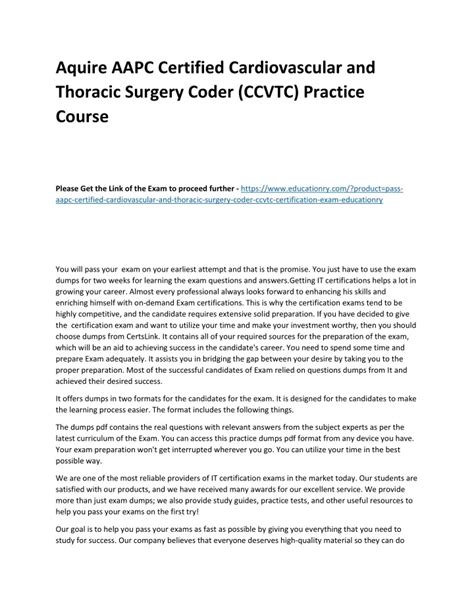 PPT AAPC Certified Cardiovascular And Thoracic Surgery Coder CCVTC PowerPoint Presentation