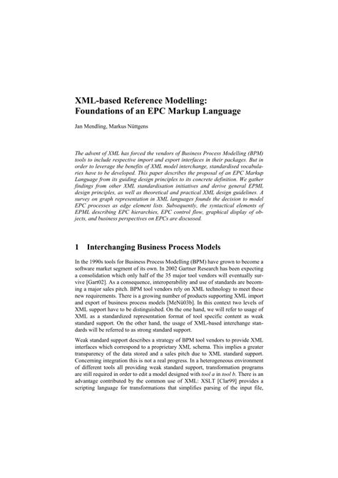 PDF XML Based Reference Modelling Foundations Of An EPC Markup Language