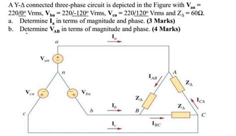 Solved A Y A Connected Three Phase Circuit Is Depicted In Chegg