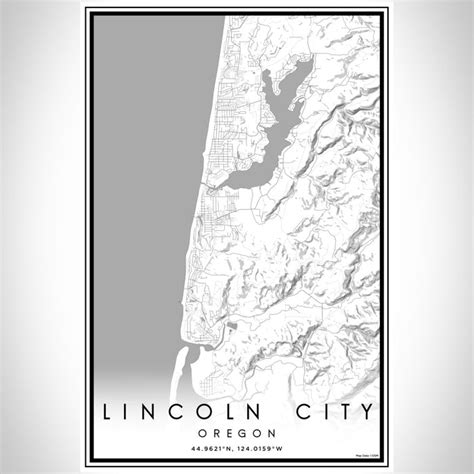 Lincoln City Oregon Map Print In Classic — Jace Maps