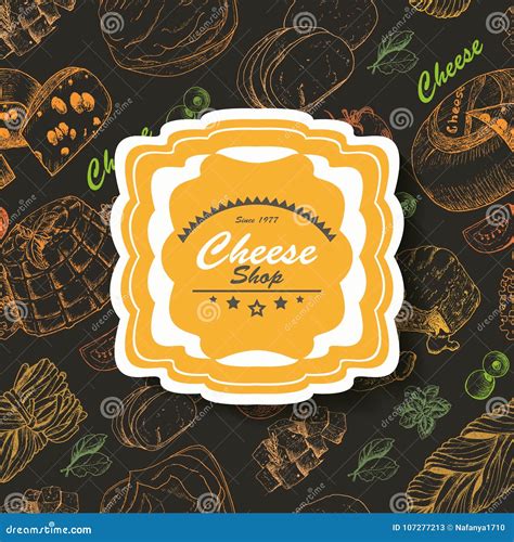 Vector Background With Cheese Products Stock Vector Illustration Of