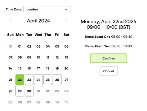 Date Time Picker UI Elements Cronofy Docs