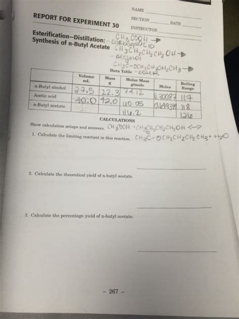solved name section instructor date report for experiment 30