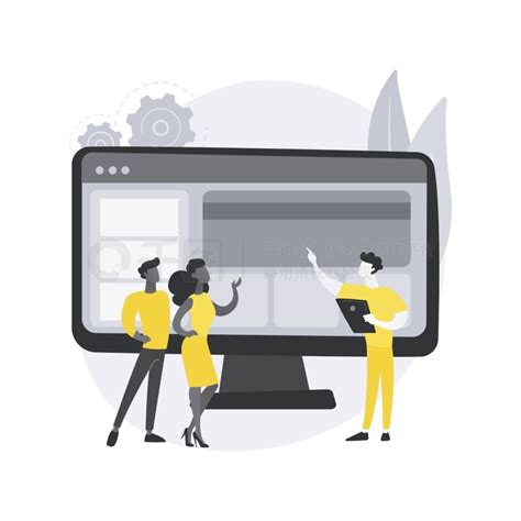 表示单页宣传单 企业网站抽象概念矢量图。公司官方网站、业务在线表示、企业愿景页面、网络开发、平面设计服务抽象隐喻。企业网站抽象概念矢量插图