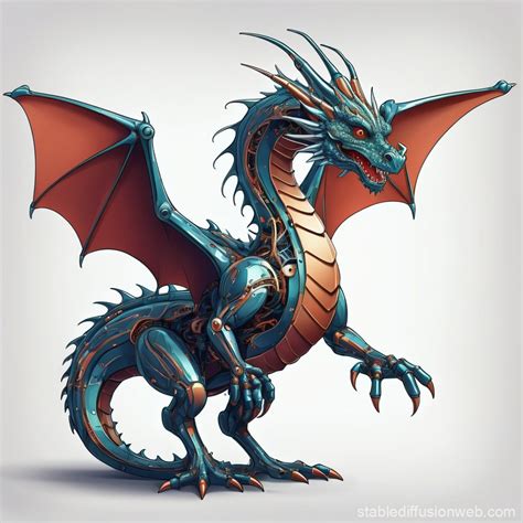Draw A Dragon Made With Computer Codes And Algorithms Prompts Stable