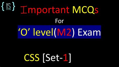 Css Important Mcqs O Level M2 Set 1 Web Designing And Publishing Youtube
