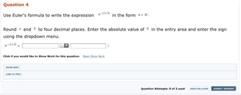 solved use euler s formula to write the expression n 2 3i