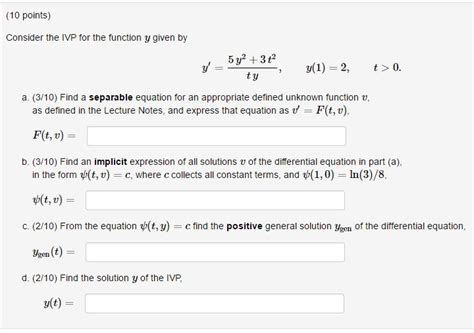 Solved Consider The Ivp For The Function Y Given By Y 5