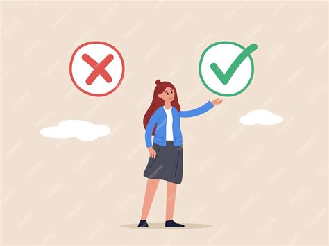 Premium Vector Business Woman Chooses Yes Checkboxes Selection