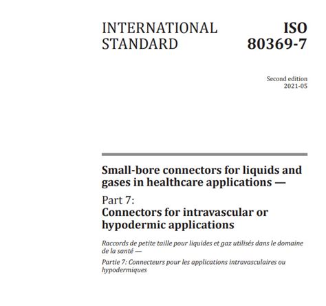Iso 80369 72021 Connectors With 6 Luer Taper For Intravascular Or