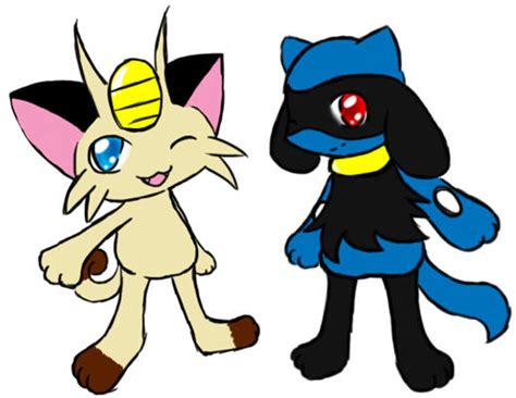 Riolu And Meowth By Thekisame On Deviantart