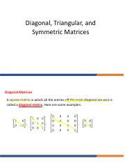 Diagonal Triangular And Symmetric Matrices Properties And Course Hero