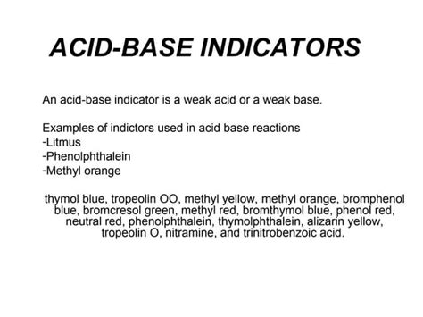 Acid Base Indicators 211 Pptdsfffffffffffff Ppt