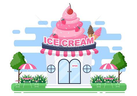 아이스크림 가게 배경