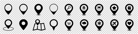 gps map pointer set different vector illustrations isolated on