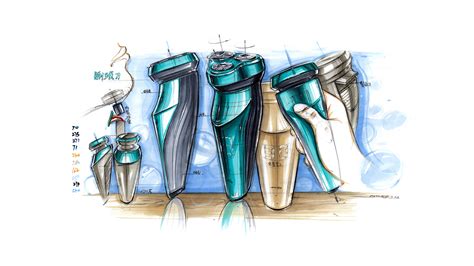 一副自带氛围的剃须刀马克笔手绘范画 马赛 马赛mars 站酷zcool