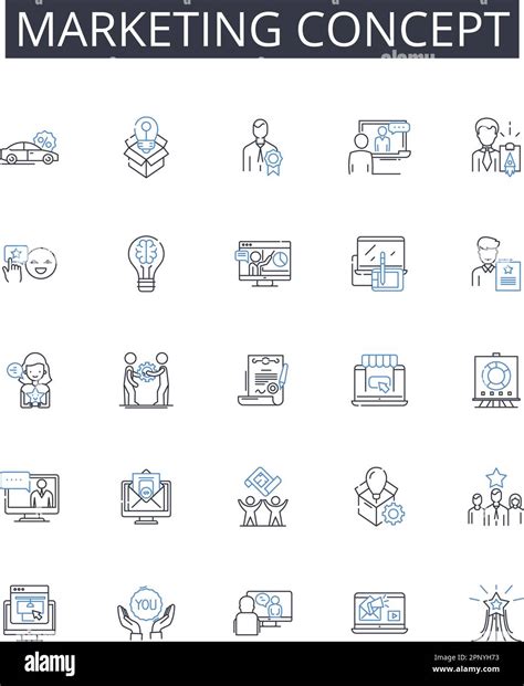 Marketing Concept Line Icons Collection Advertising Concept Sales