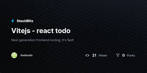 Vitejs React Todo Stackblitz