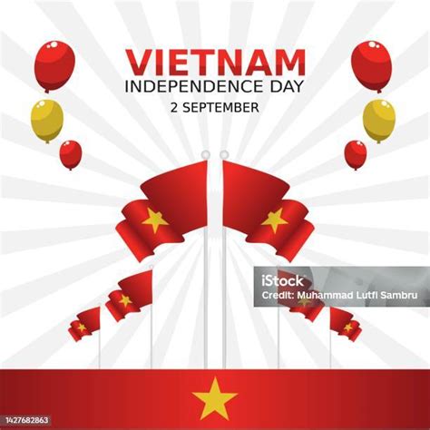 베트남 독립 기념일 벡터 일러스트레이션 인사말 카드 포스터 및 배너에 적합합니다 9월에 대한 스톡 벡터 아트 및 기타 이미지