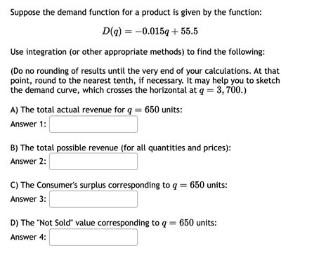 Solved Suppose The Demand Function For A Product Is Given By Chegg