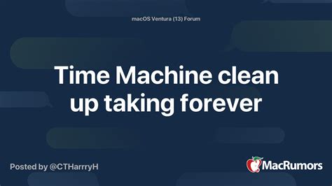 time machine clean up taking forever macrumors forums